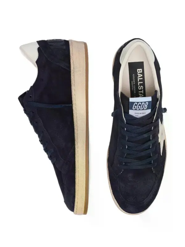 GOLDEN GOOSE Ball Star In Dark Suede With White Leather Star Sneakers