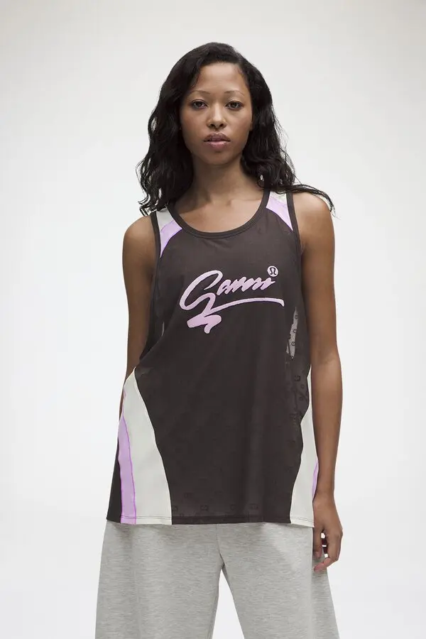 GANNI X Lululemon Jacquard Mesh Tank Size - Espresso