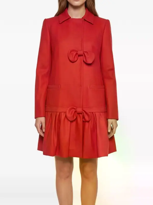 Red Valentino Bow-embellished Drop-waist Coat