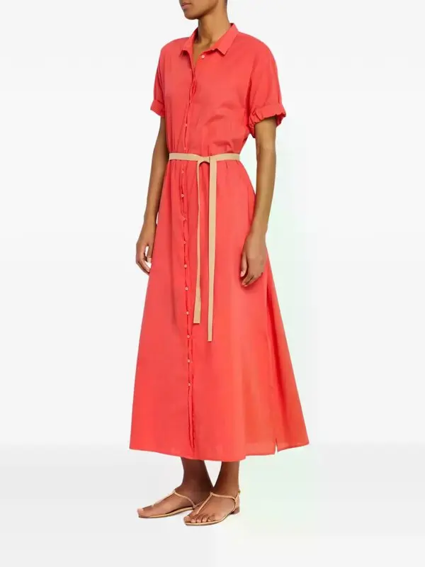 Xirena Linnet Belted Cotton-poplin Midi Dress