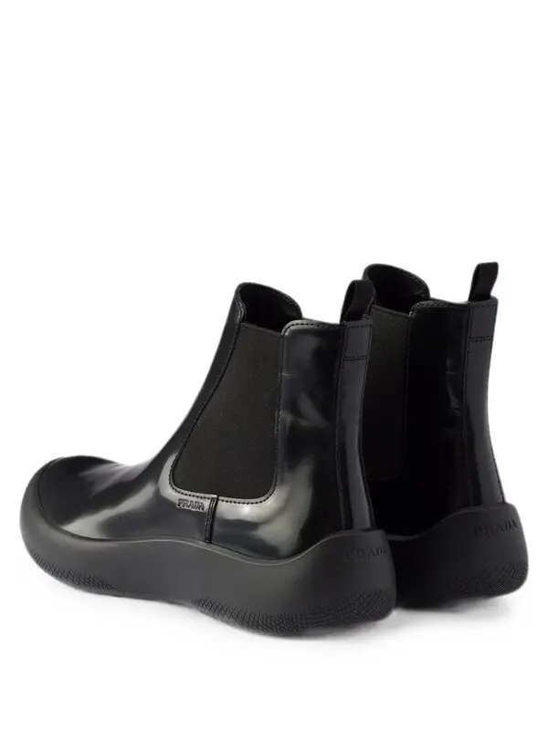 Prada Brushed Leather Chelsea Boots