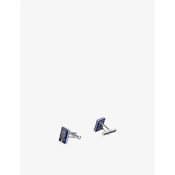 POUBEL Passport Enamelled Sterling Cufflinks