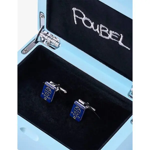 POUBEL Passport Enamelled Sterling Cufflinks