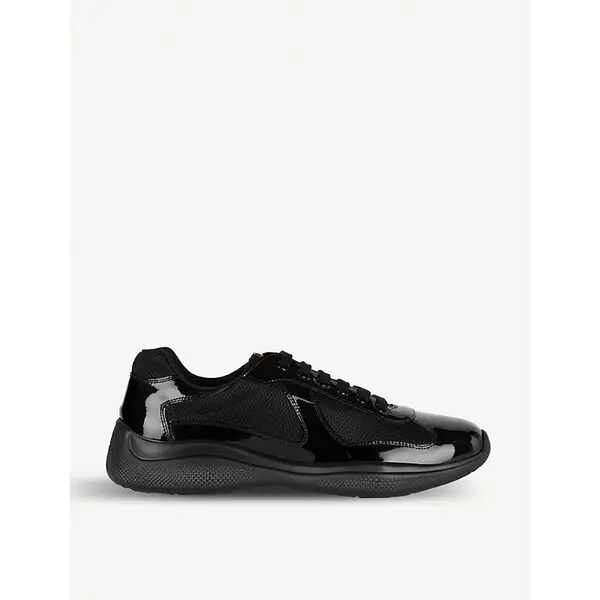 Prada America's Cup Leather And Mesh Trainers - Nero