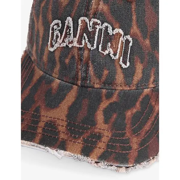 GANNI Ocelot Leopard-print Cotton Twill Cap