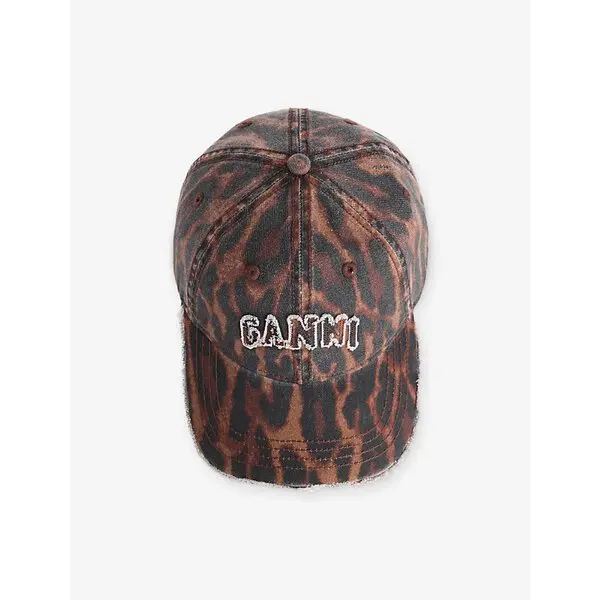 GANNI Ocelot Leopard-print Cotton Twill Cap