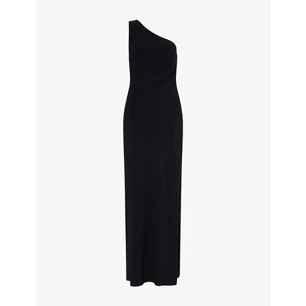 Ralph Lauren One-shoulder Jersey Maxi Dress - Black