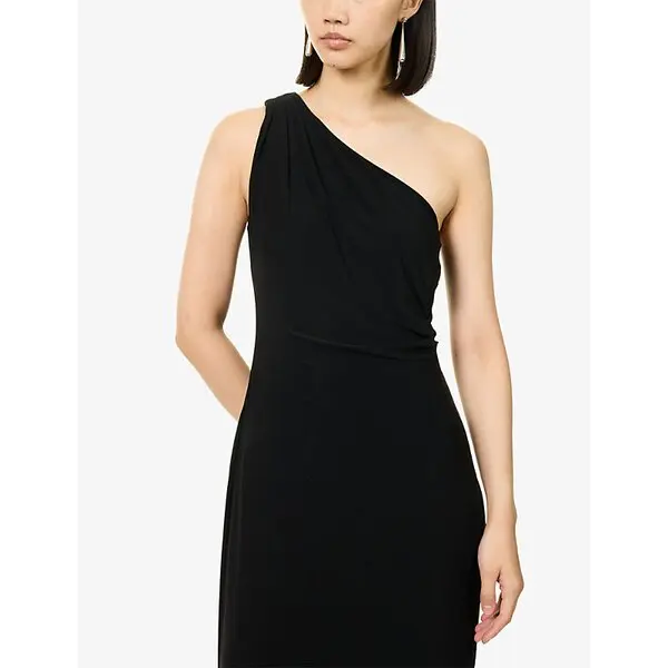 Ralph Lauren One-shoulder Jersey Maxi Dress - Black