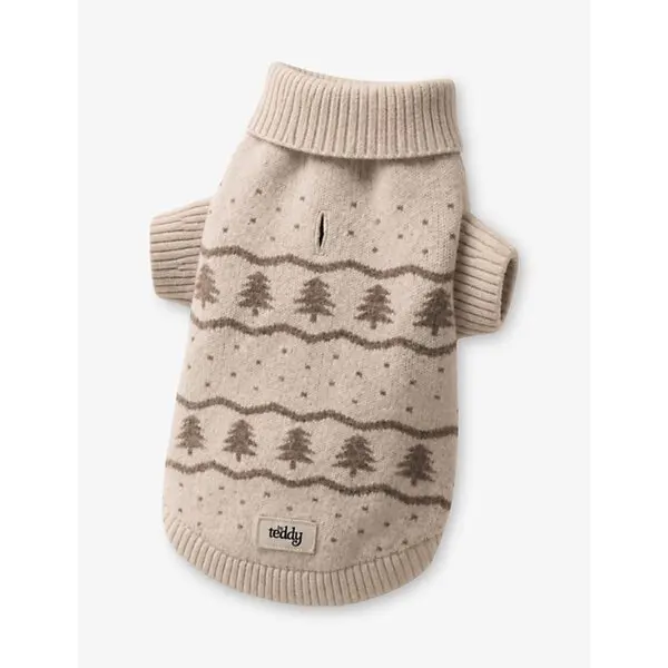 BY TEDDY Winter Trees Roll Neck Knit Dog Jumper