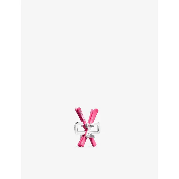 POUBEL Pink Skis Enamelled Sterling Charm