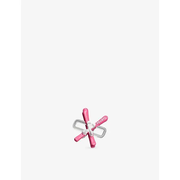 POUBEL Pink Skis Enamelled Sterling Charm