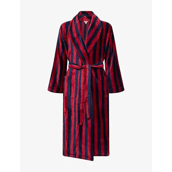 Derek Rose Aston Stripe Cotton-blend Lounge Robe