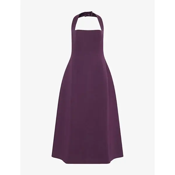 Oddmuse Halter Skater-flare Jersey Midi Dress