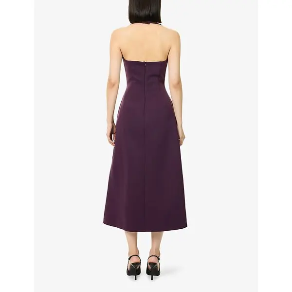 Oddmuse Halter Skater-flare Jersey Midi Dress