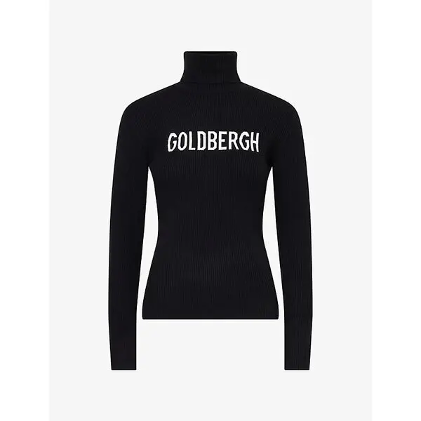 Goldbergh Fira Woven Knit Turtleneck Jumper - Black