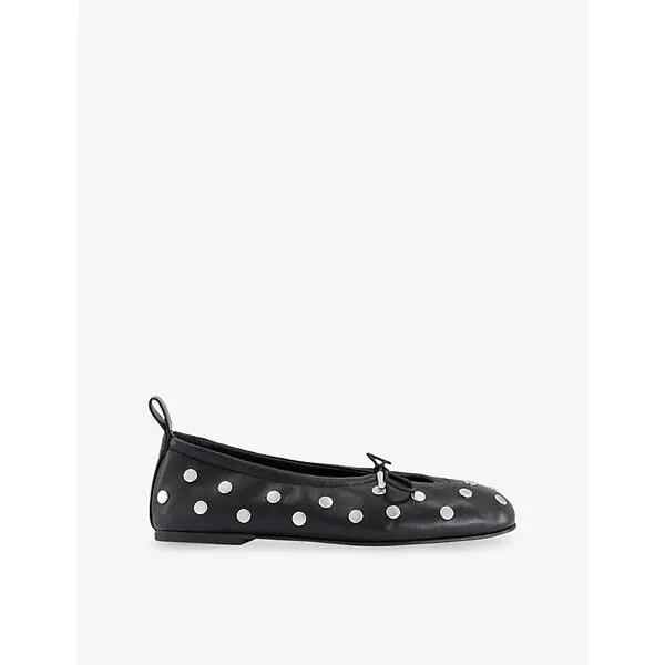 ALOHAS Rosalind Leather Ballet Flats - Black Studs