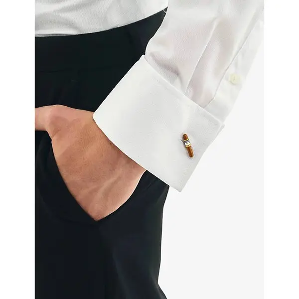 POUBEL Cigar Enamelled Sterling Cufflinks
