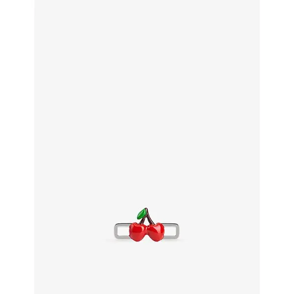 POUBEL Cherry Enamelled Sterling Charm