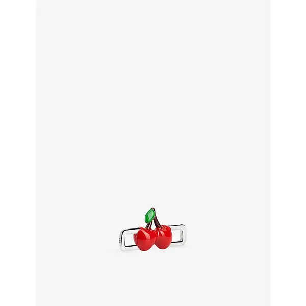 POUBEL Cherry Enamelled Sterling Charm