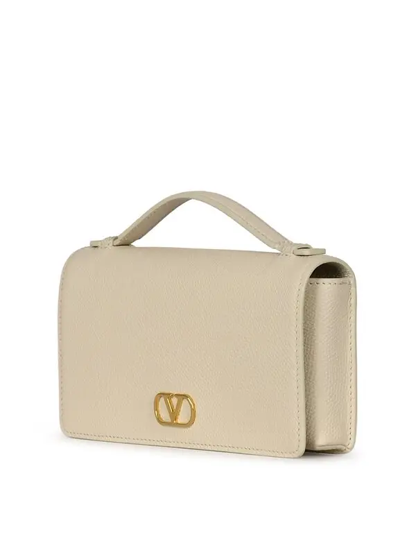 Valentino Garavani Wallet W/strap | Vlogo Signature | Vit. Soft Grain/a.brass Logo