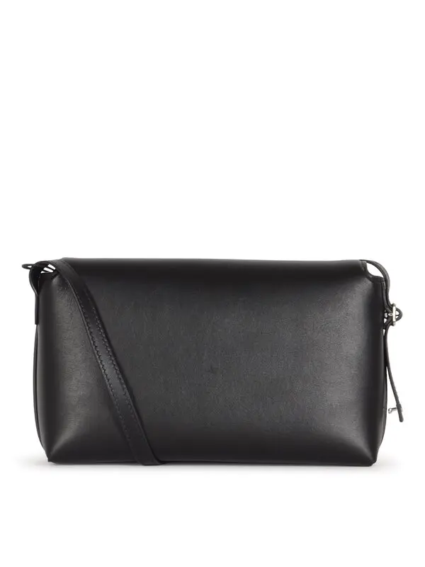 COURREGES Nappa Leather Icotype Shoulder Bag - Black