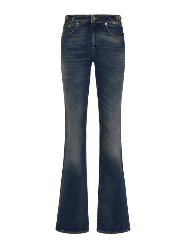 GOLDEN GOOSE Journey W's Bootcut Ophelia Cotton Denim Archive Wash Whit Chains