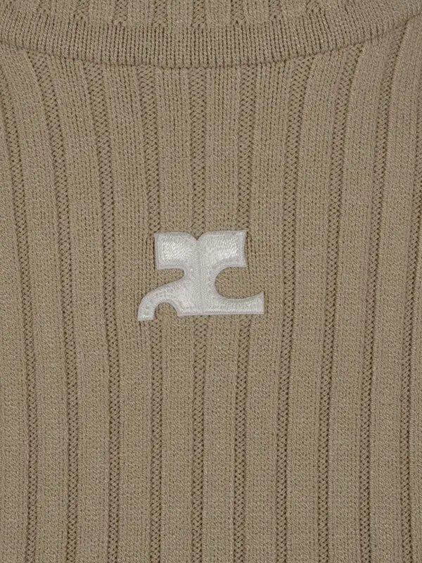 COURREGES Reedition Knit Ss Jumper - Neutral