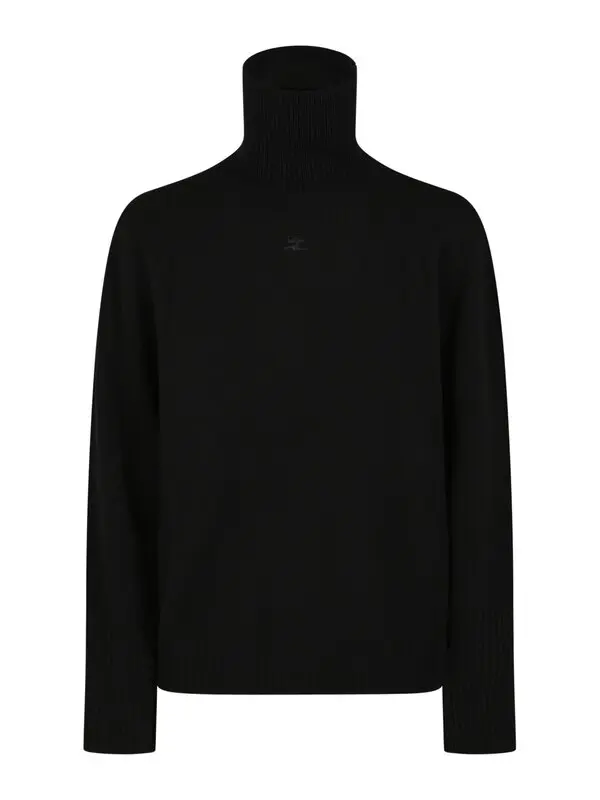 COURREGES Lambswool Zipped Collar Sweater