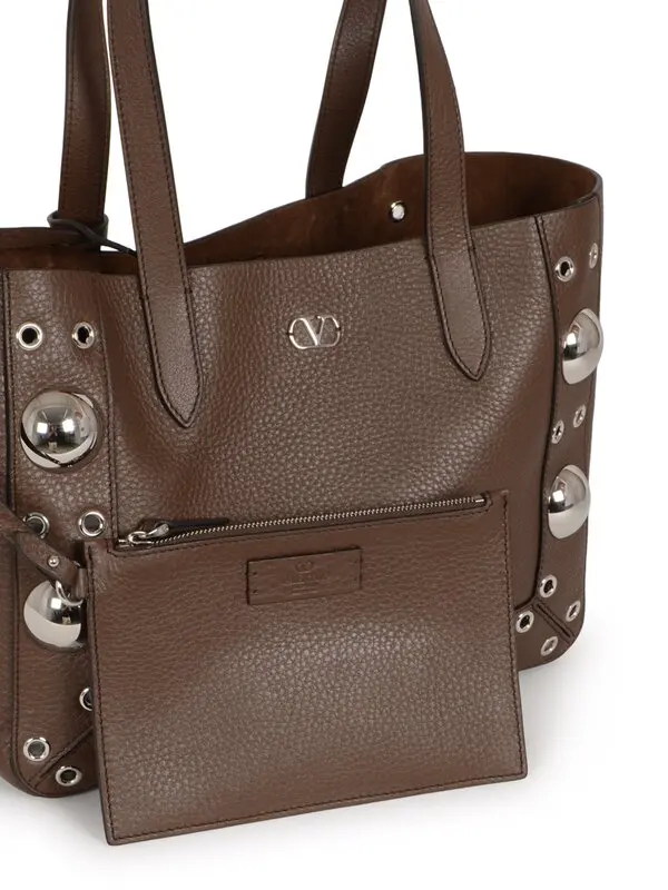 Valentino Garavani Small Tote | Nellcote | Vit.st.alce/pall.multi Studs-logo