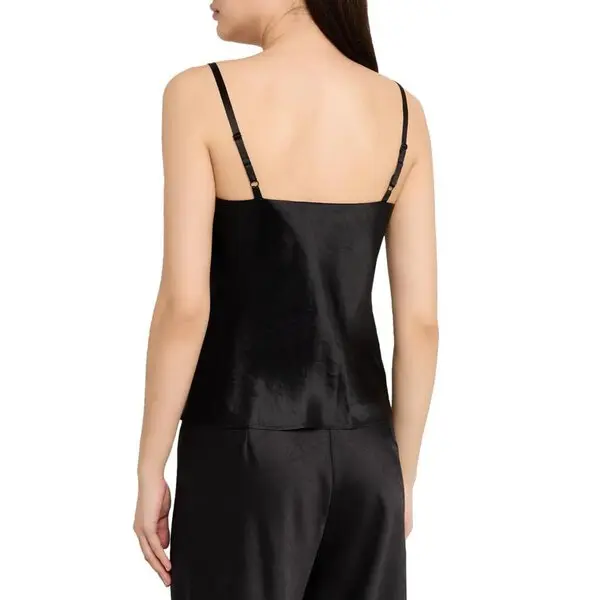 Vince Satin V-neck Cami - Black