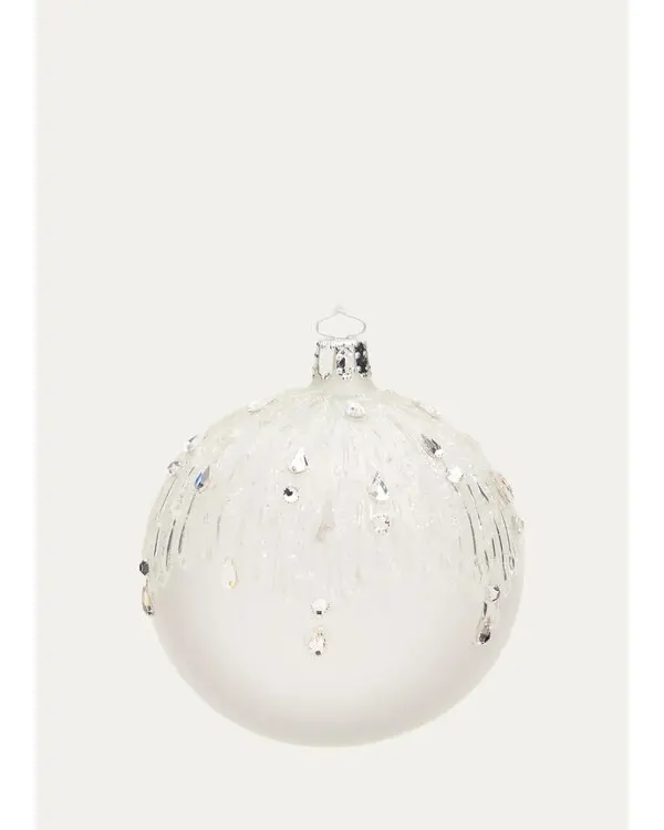 Bergdorf Goodman Rhinestone Frost Ball Christmas Ornat