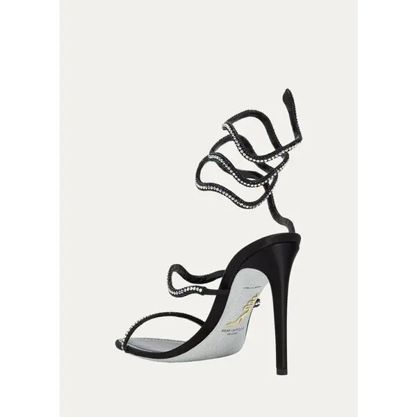 Rene Caovilla 105mm Embellished Satin Snake-wrap Sandals