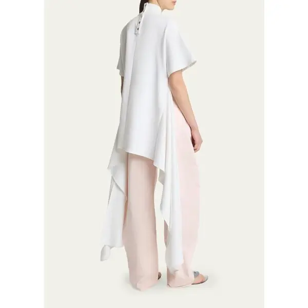 Alaïa Asymmetric Short-sleeve Cotton T-shirt