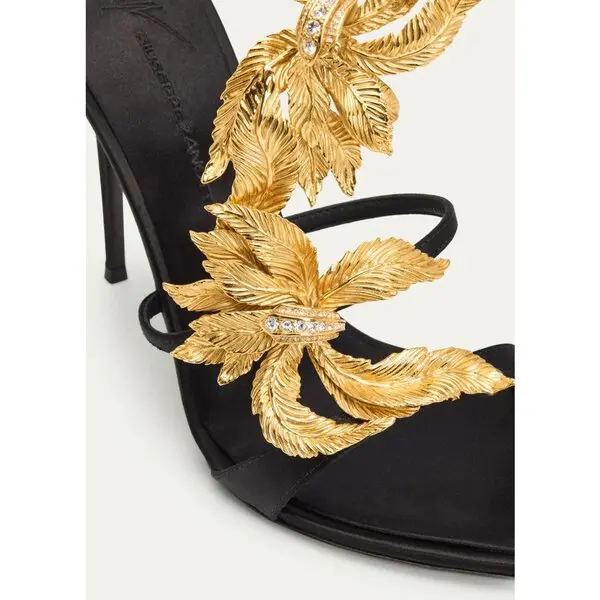 GIUSEPPE ZANOTTI Incanto Oro 105mm 3d-floral Satin Sandals