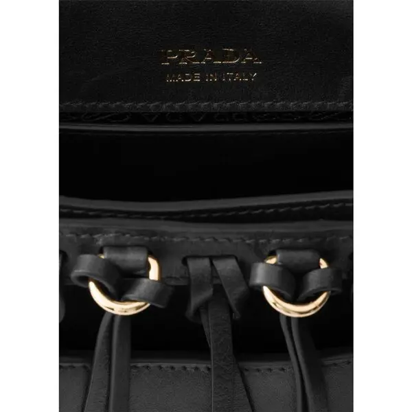 Prada Corsaire Aged Leather Shoulder Bag - Nero