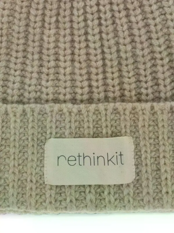 RETHINKIT STUDIOS Chamonix Logo-patch Ribbed-knit Beanie Hat - Neutrals