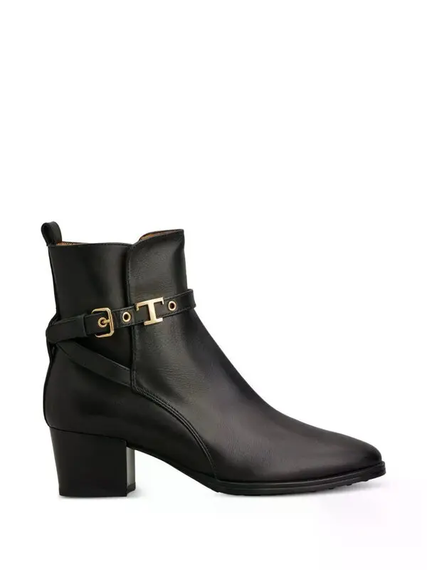 TOD'S T Timeless Buckle Ankle Boots - Black