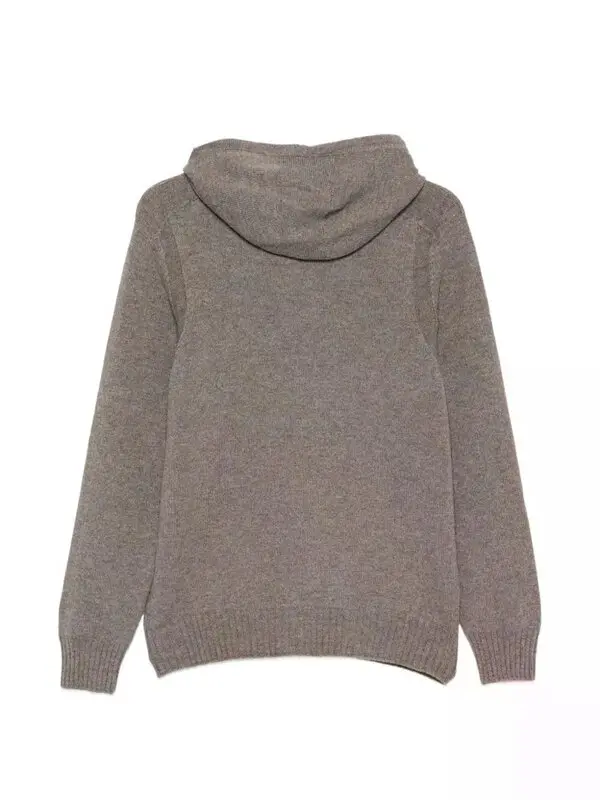 BARBA NAPOLI Zip-up Hood Cardigan - Brown