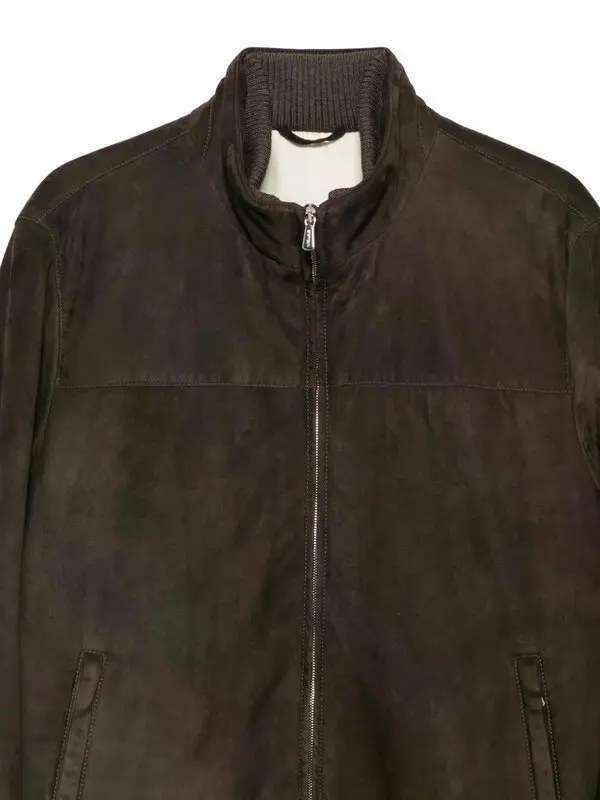 MANDELLI Suede-finish Zip-up Jacket