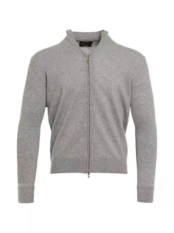 DORIANI Zip-up Knitted Cardigan - Grey
