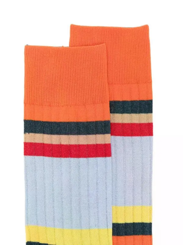 Paul Smith Striped Ribbed-knit Socks