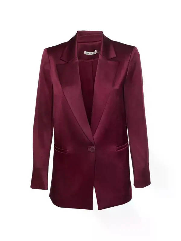 Alice + Olivia Single-breasted Satin Blazer - Red