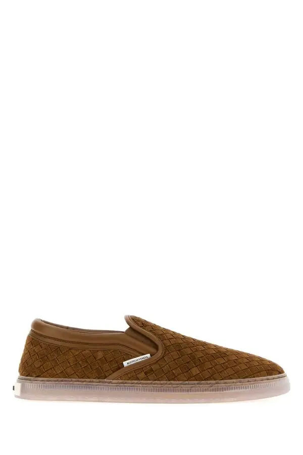 Bottega Veneta Serena Slip-on Intreccio Suede Loafers - Brown
