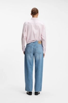 Hugo Loose-fit Wide-leg Jeans With Charm Accents