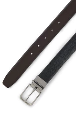 BOSS Italian Leather Belt With Logo Keeper