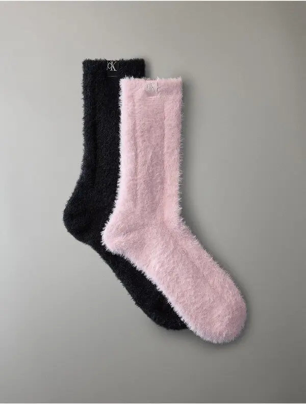 Calvin Klein Fluffy 2-pack Crew Socks - Black Assorted