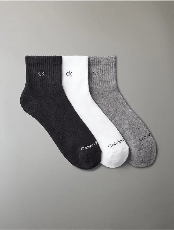 Calvin Klein High Top 3-pack Quarter Socks - Multi