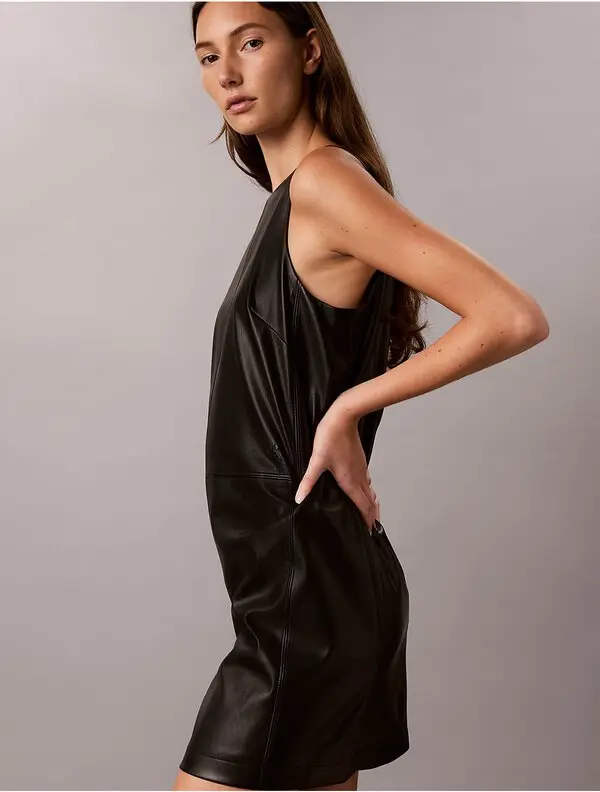 Calvin Klein Faux Leather Dress
