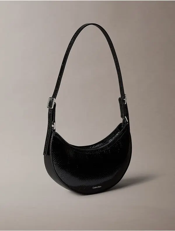 Calvin Klein Hardware Monogram Crescent Shoulder Bag