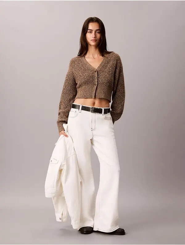 Calvin Klein Wool Blend Mouline Cardigan